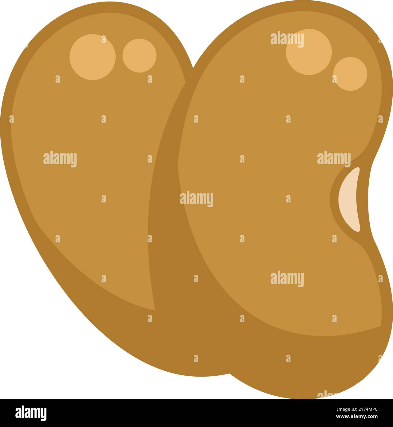 Simple vector illustration of two brown beans forming a heart shape ...