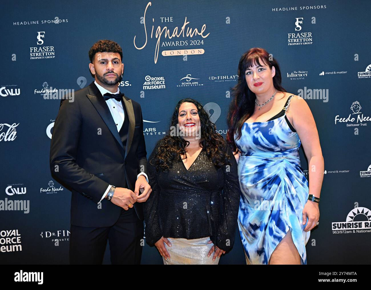 LONDON, UK. 27th Sep, 2024. Theo Mayne, Ash Bibi and Victoria Beale ...