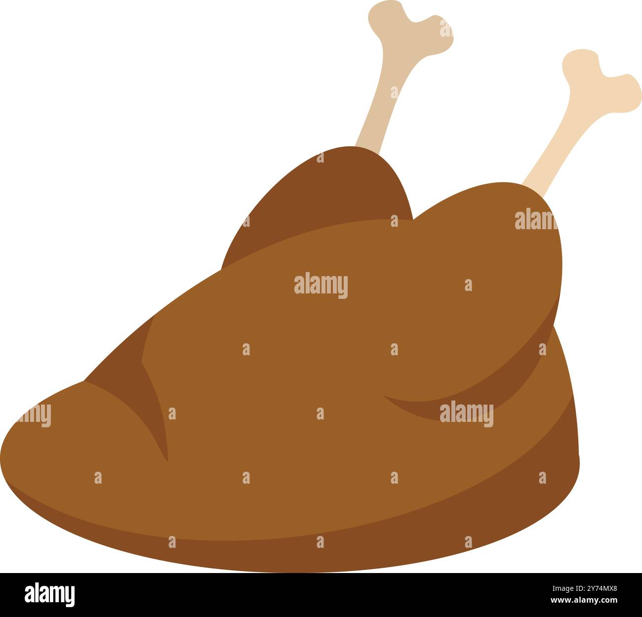 Whole roasted chicken is lying on a white background, perfect for any ...