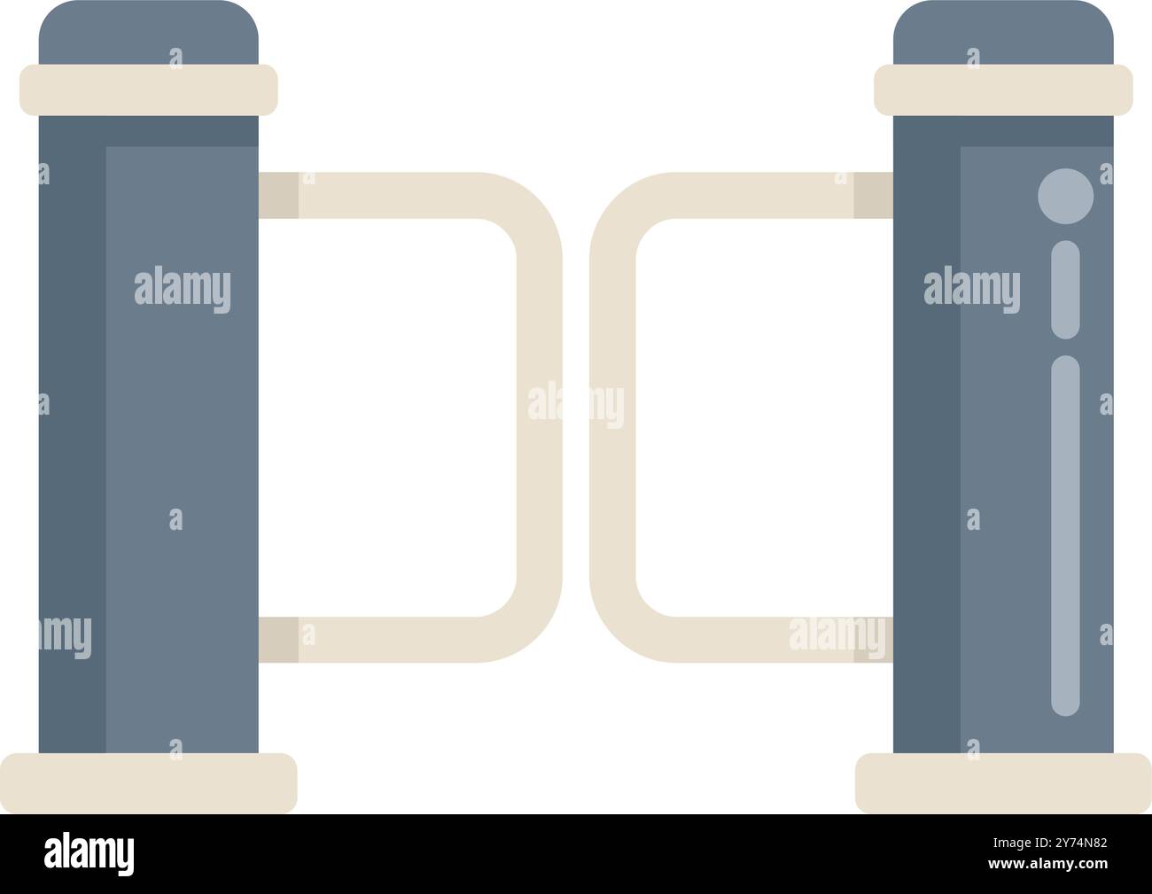 This is a vector illustration of a double sided automatic turnstile ...