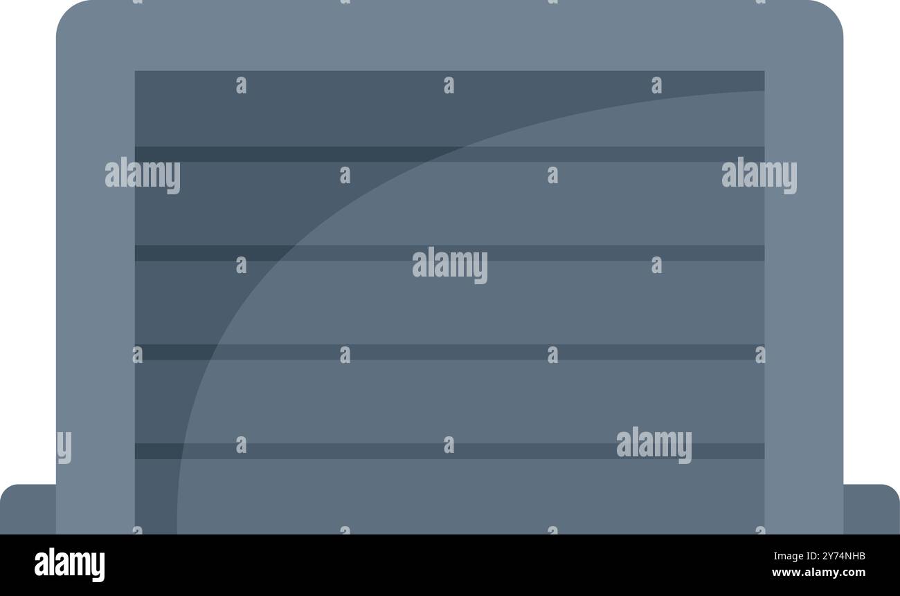 Simple flat vector illustration of a closed modern garage door ...
