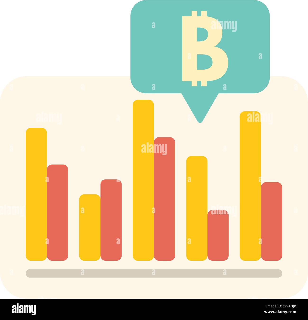 Statistical chart showing the growth of bitcoin cryptocurrency Stock ...