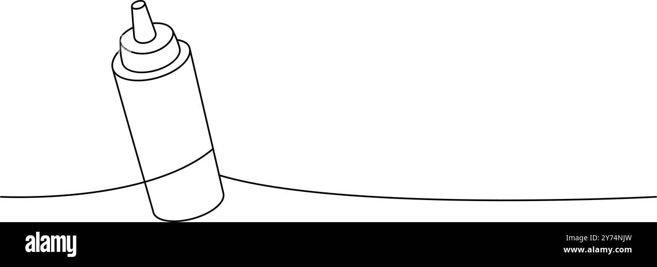 Sauce bottle for restaurants one line continuous drawing. Plastic ...