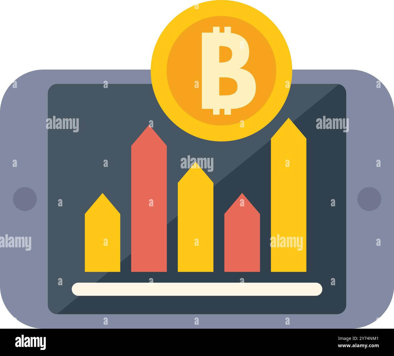 Cryptocurrency chart in online application hi-res stock photography and ...