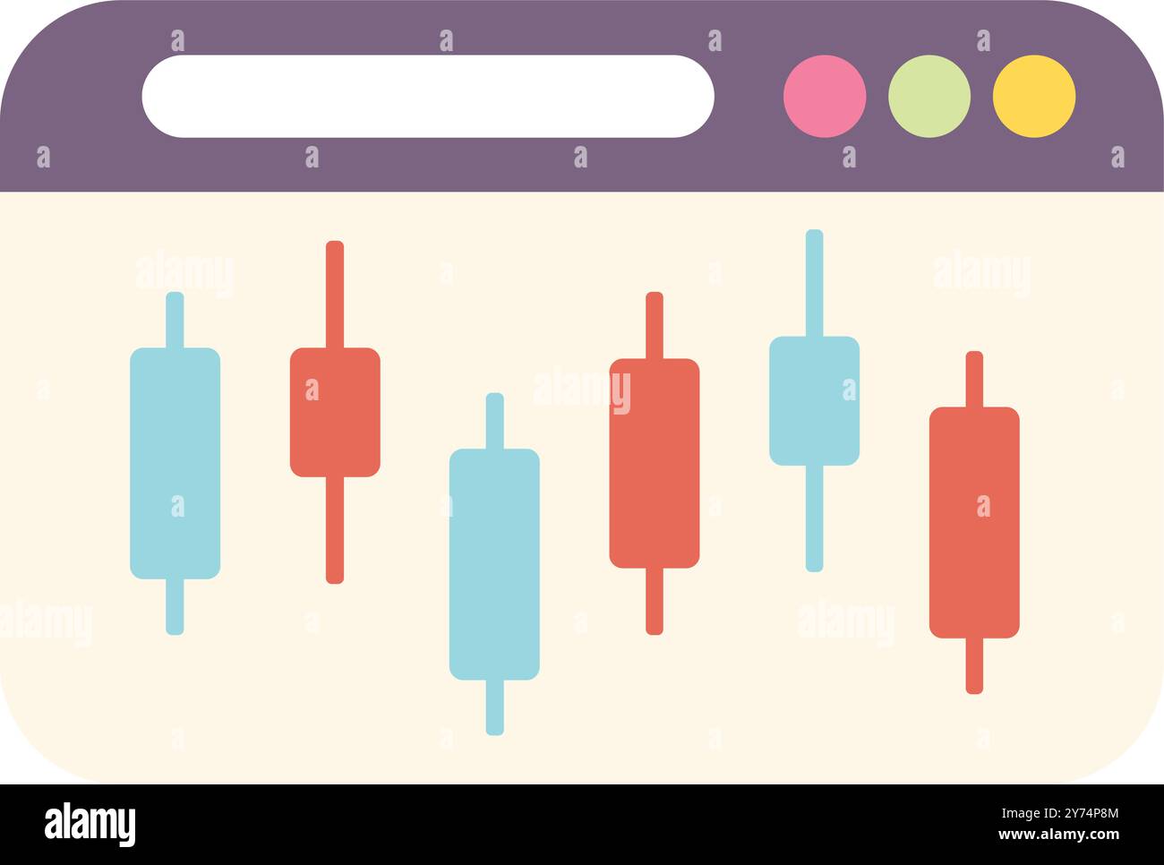 Website is showing stock market data with a candlestick chart ...