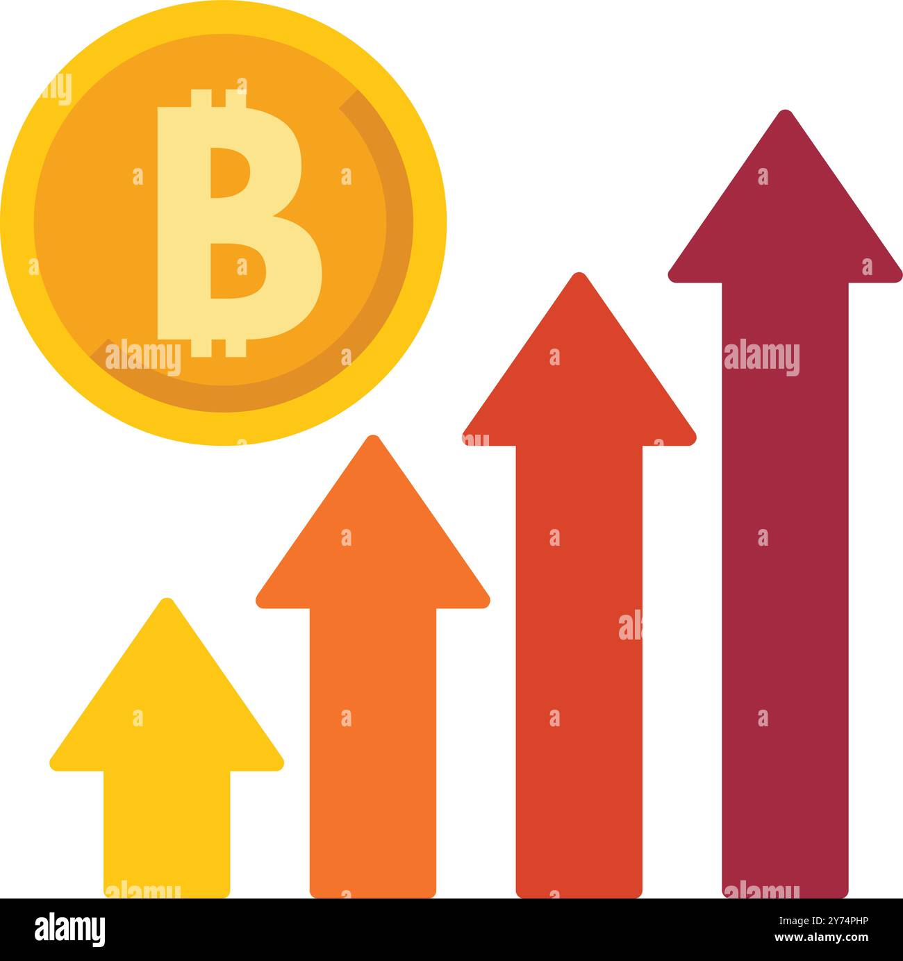 This vector illustration shows the value of bitcoin cryptocurrency ...