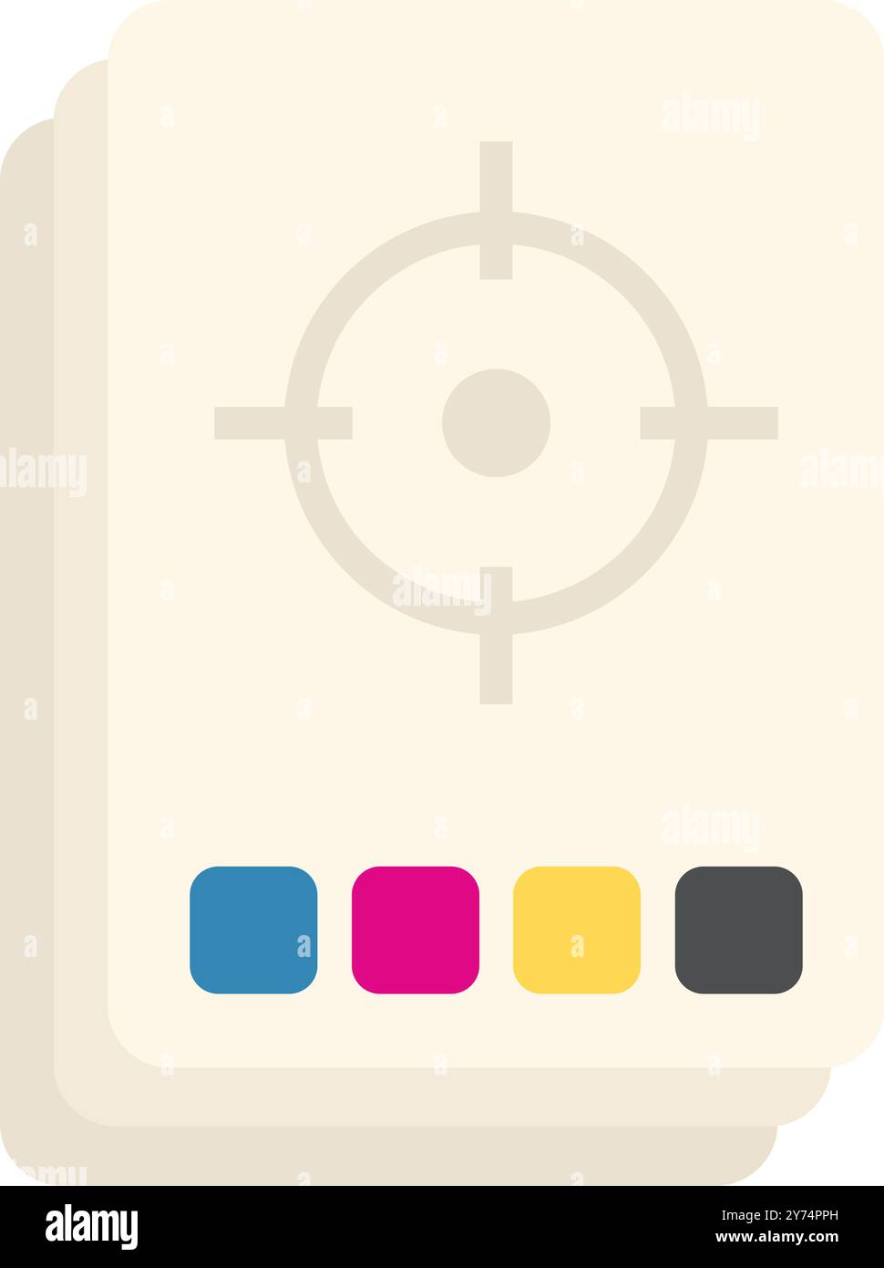 Printing house using cmyk color palette for targeting concept, flat ...