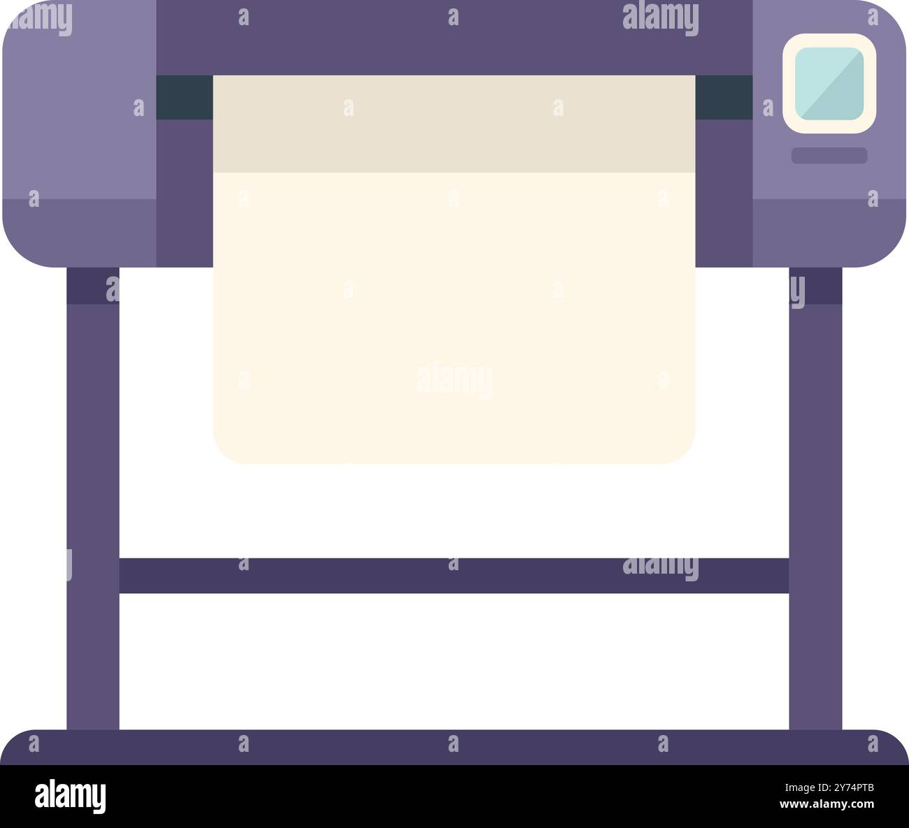 Large format printer is printing a blank paper roll, front view Stock ...