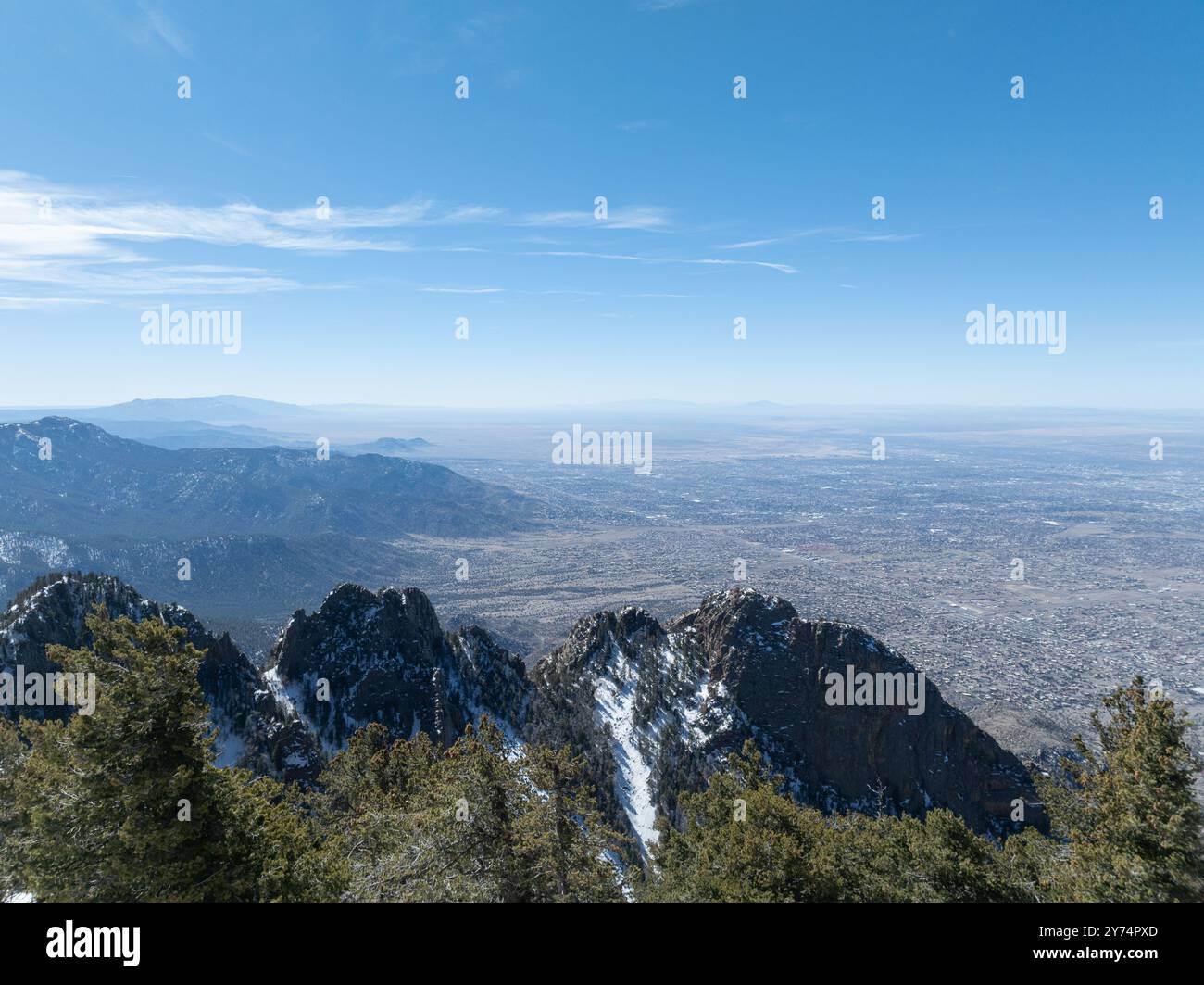 A view of Albuquerque, New Mexico (Elev. 5,312 ft.) from the 10,678 ...
