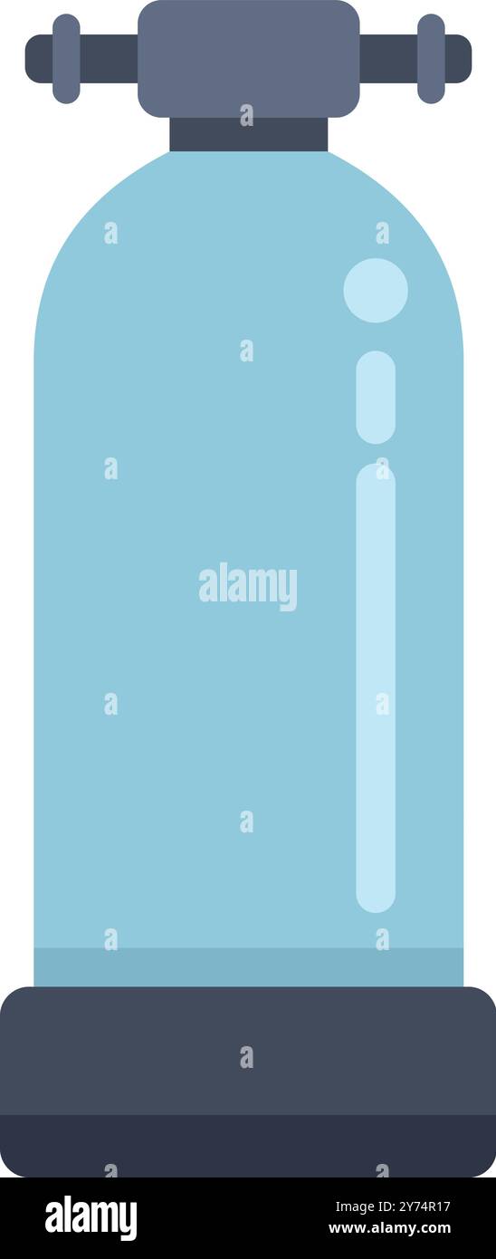 Oxygen tank standing on white background, flat design icon, vector ...