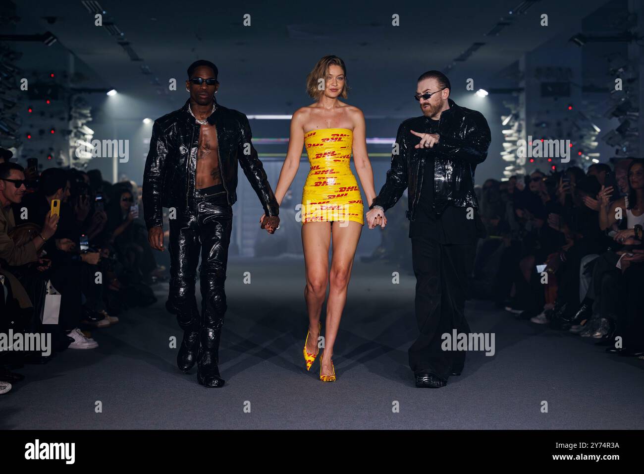 Paris, Frankreich. 27th Sep, 2024. Travis Scott, Gigi Hadid and Guram ...