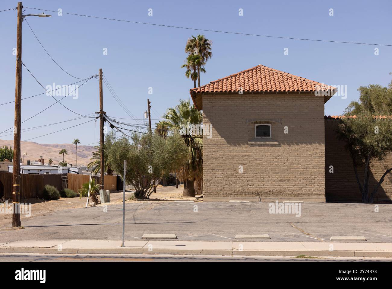 Taft, California, USA - September 20, 2024: Afternoon sunlight shines ...