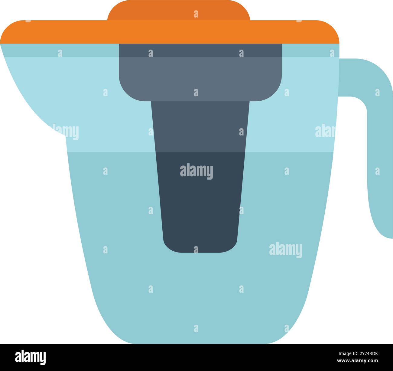 Water filter jug purifying drinking water with cartridge, isolated on ...