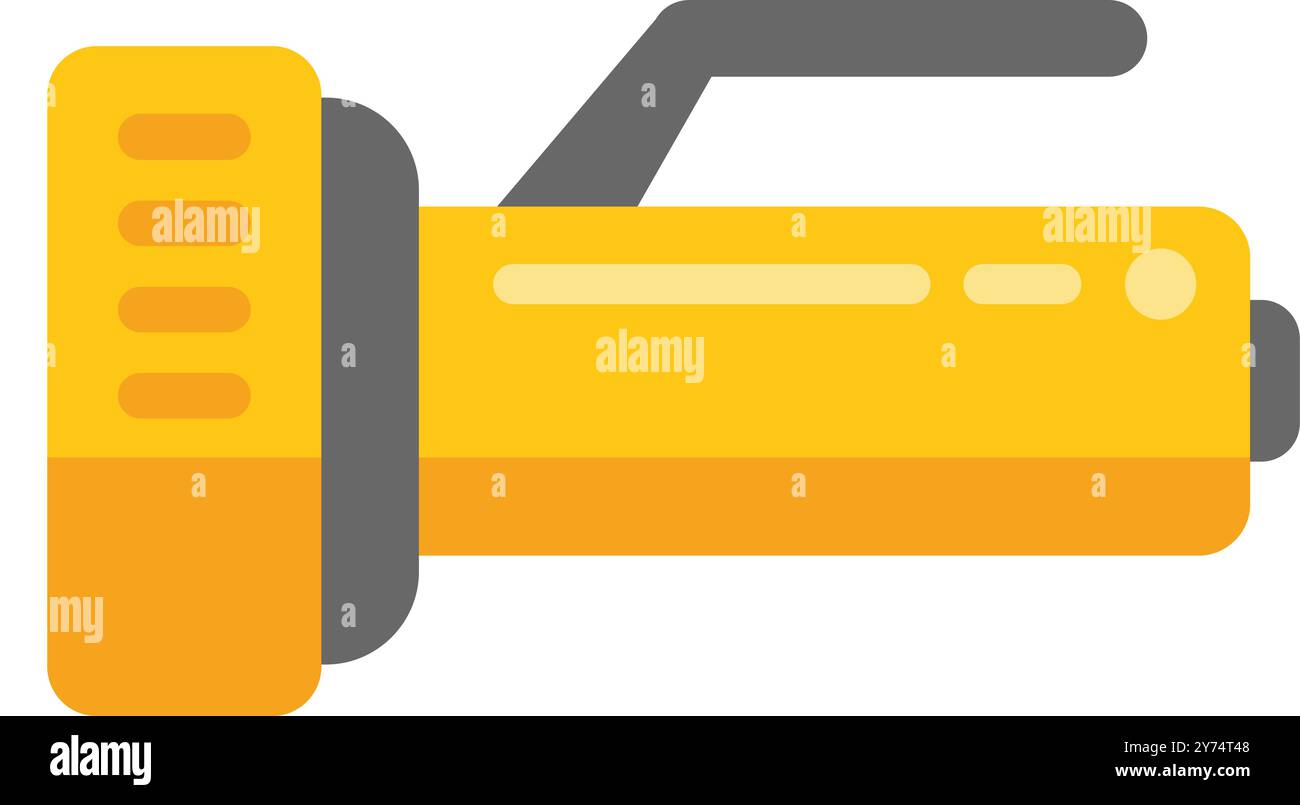 Yellow and grey flashlight is providing light in the dark Stock Vector ...