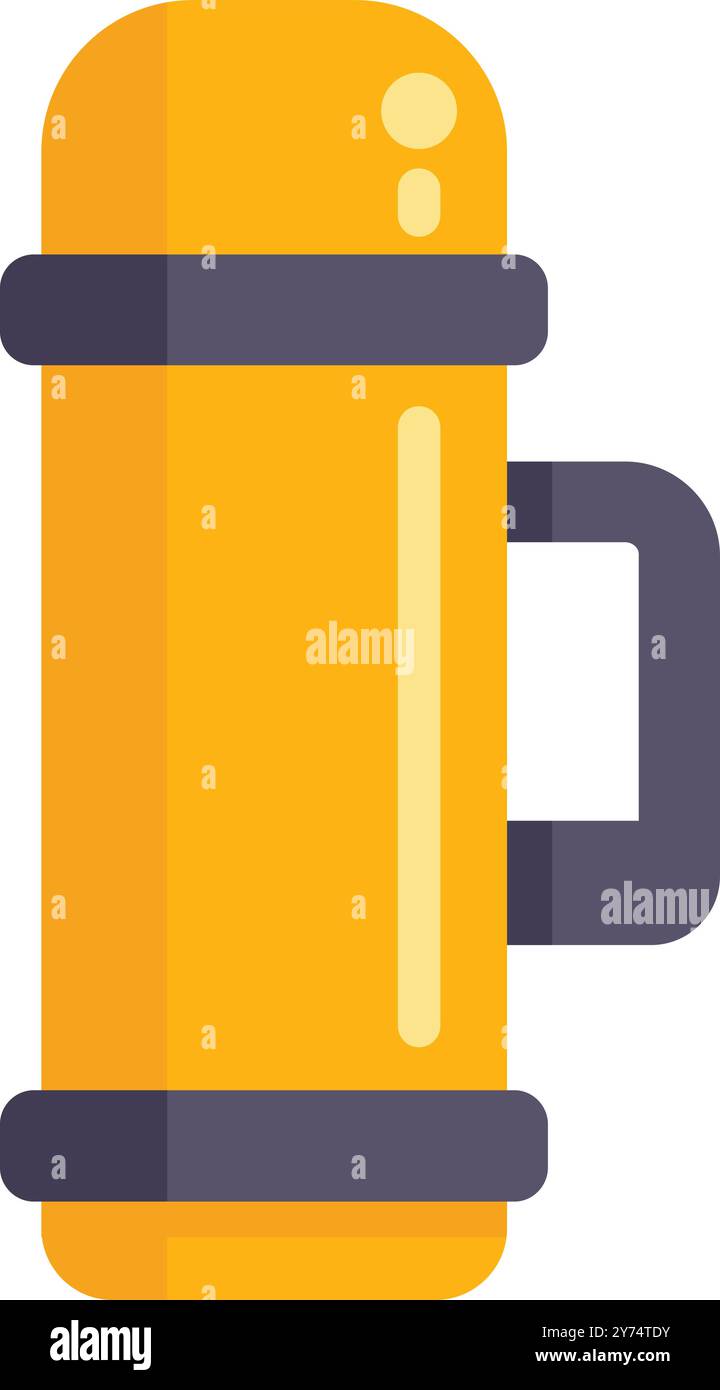 Yellow thermos flask with handle, keeping your drinks hot or cold for ...