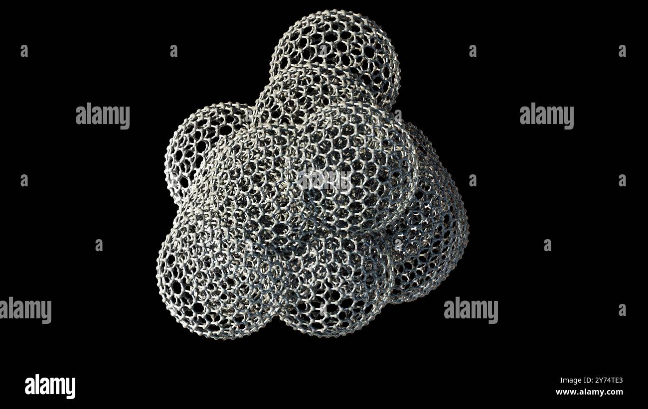 Illustration of a graphene mesosponge. Graphene mesosponges consist of ...