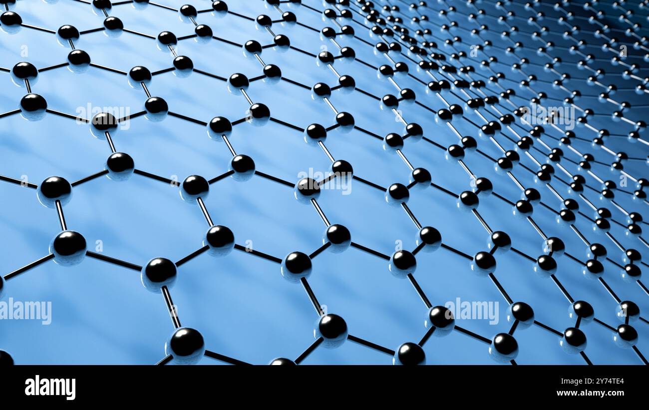 Illustration of the molecular structure of graphene. Graphene is a 2D ...