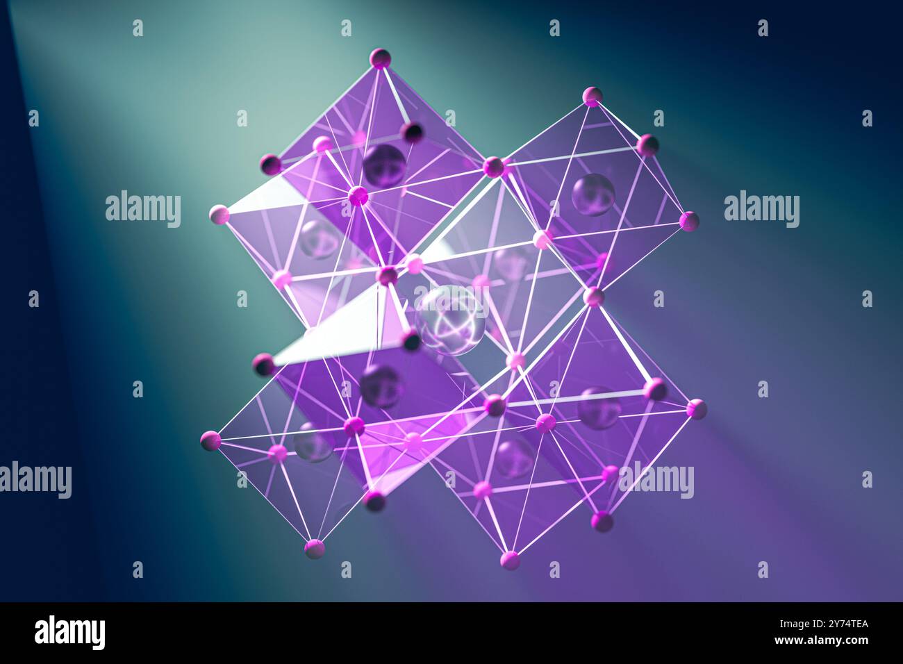 Illustration of a perovskite solar cell. The molecular structure of ...