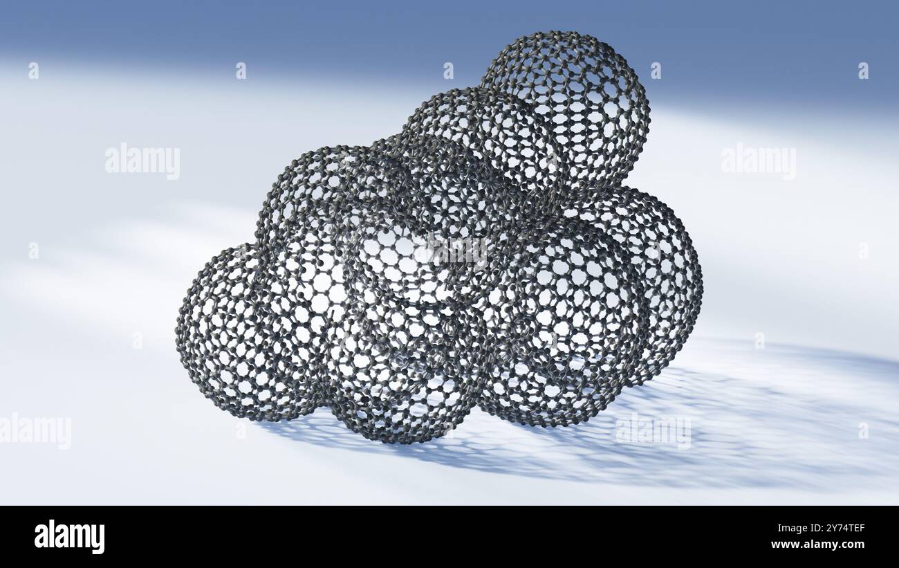 Illustration of a graphene mesosponge. Graphene mesosponges consist of a 3D porous structure ...