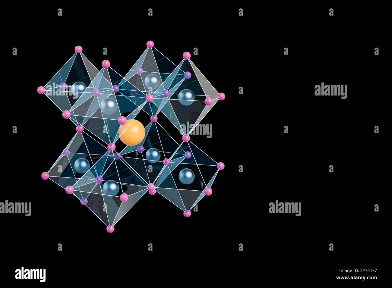 Illustration of a perovskite solar cell. The molecular structure of ...