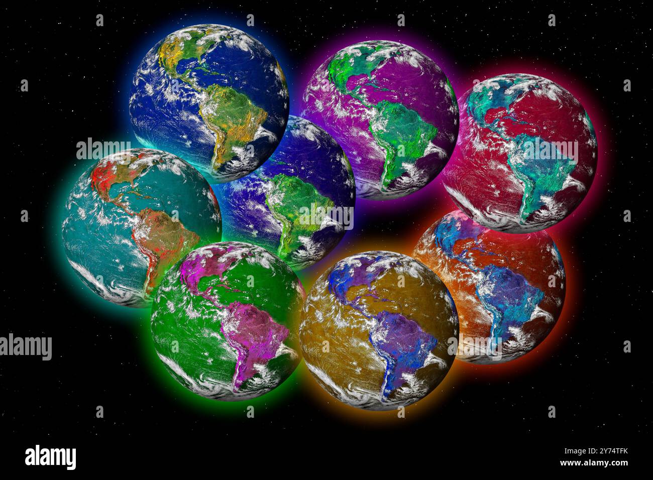 Parallel worlds, conceptual illustration Stock Photo - Alamy