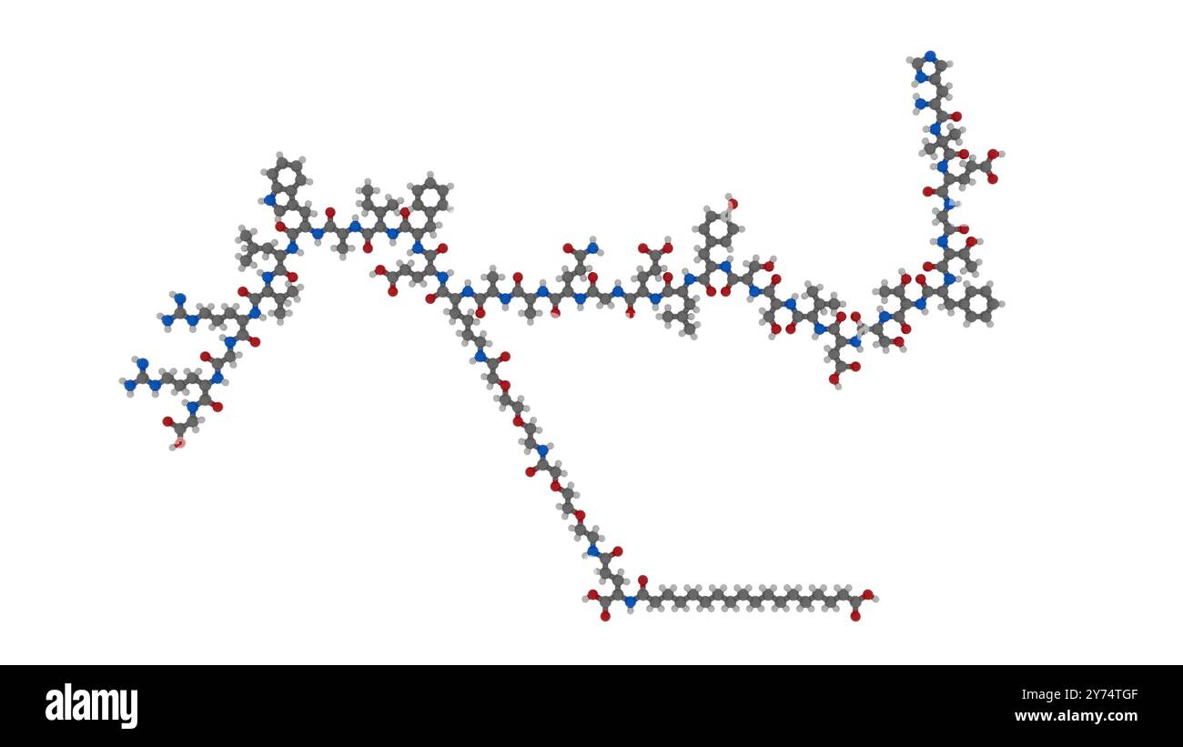 Illustration of a semaglutide molecule. Semaglutide is the active ...