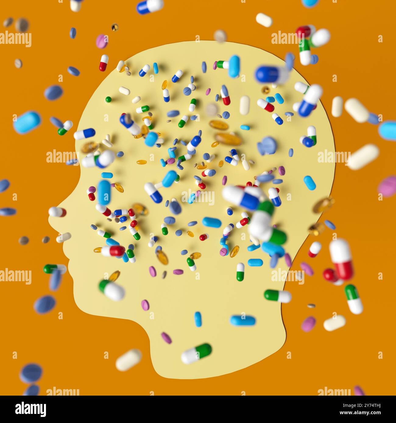 Illustration depicting drugs that target the human brain Stock Photo ...