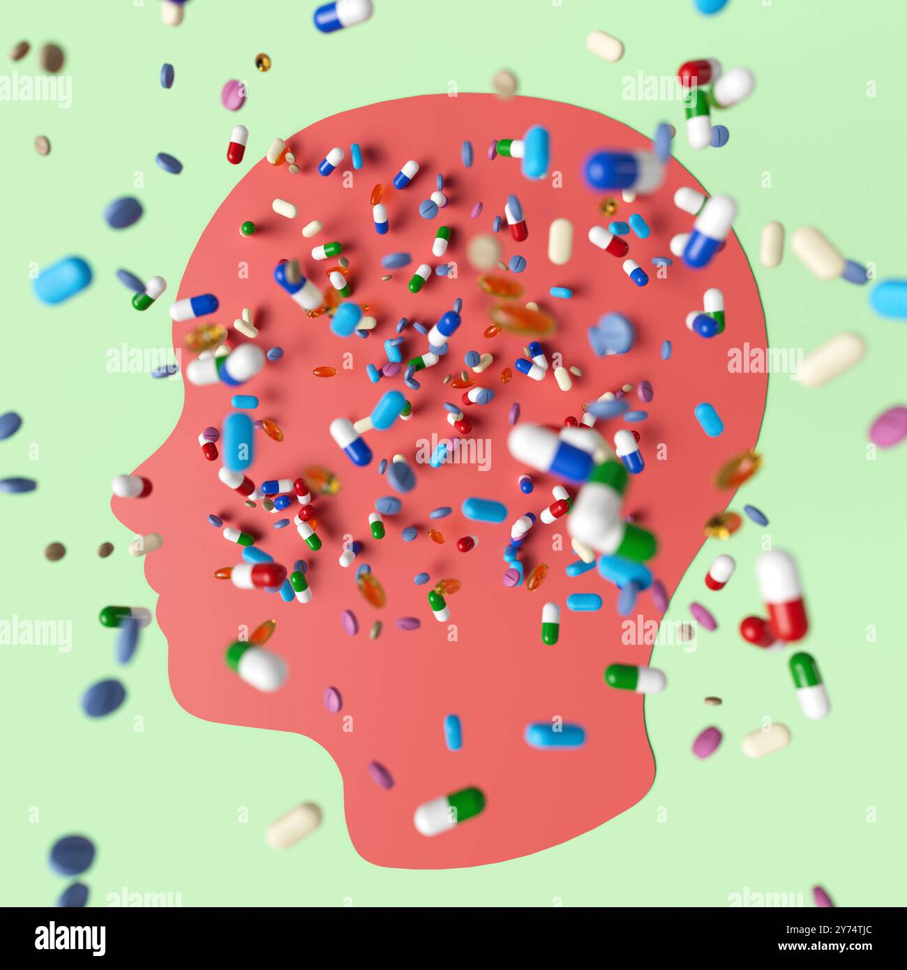 Illustration depicting drugs that target the human brain Stock Photo ...