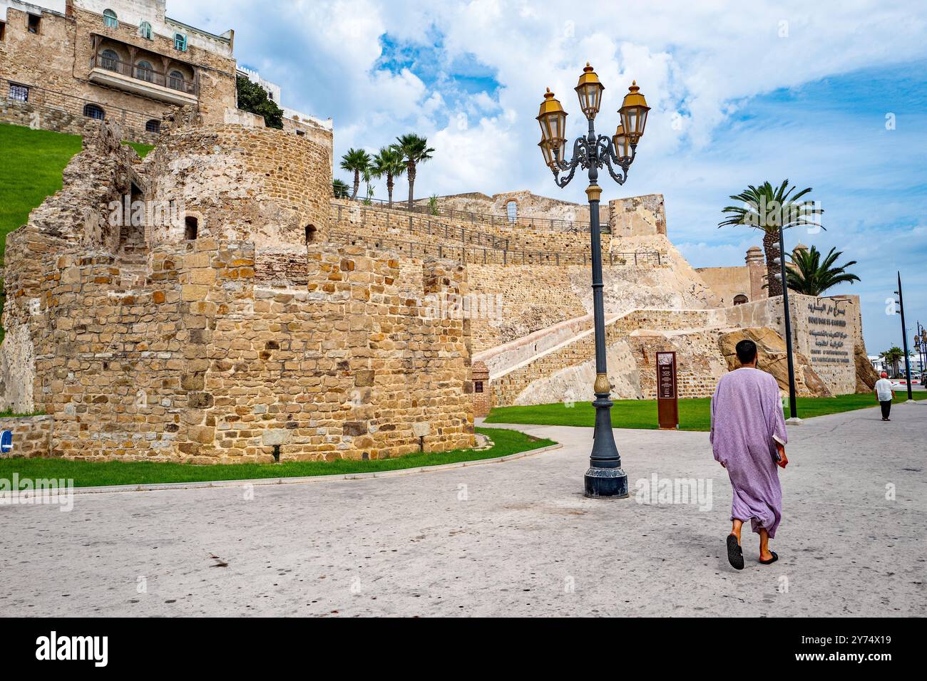 City fortifications opposite the port, Tangier, Morocco Stock Photo - Alamy