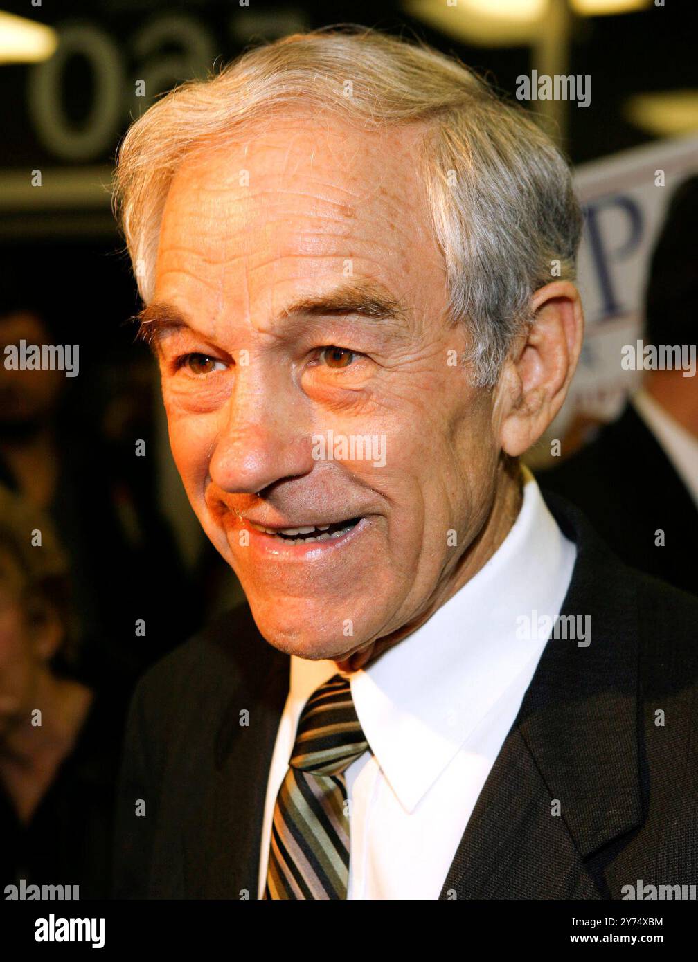 Congressman Ron Paul pictured at Peter Piper Pizza in Las Vegas, Nevada ...