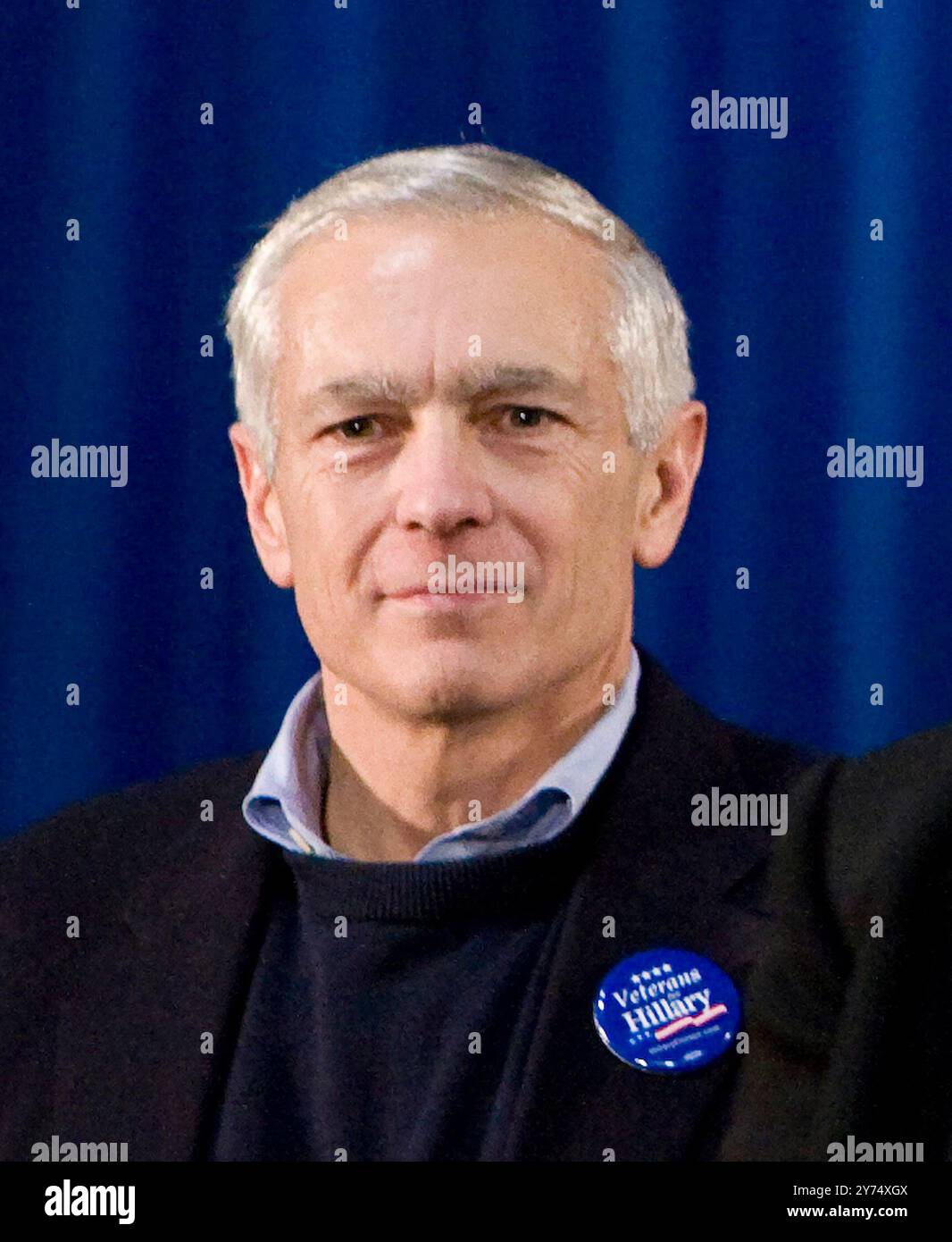 General Wesley Clark pictured at a Hillary Clinton supporter rally at ...