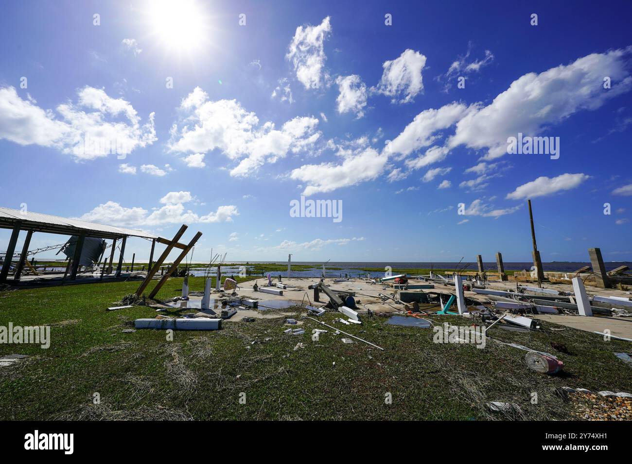 Damage from Hurricane Helene is seen on September 27, 2024 in Keaton ...