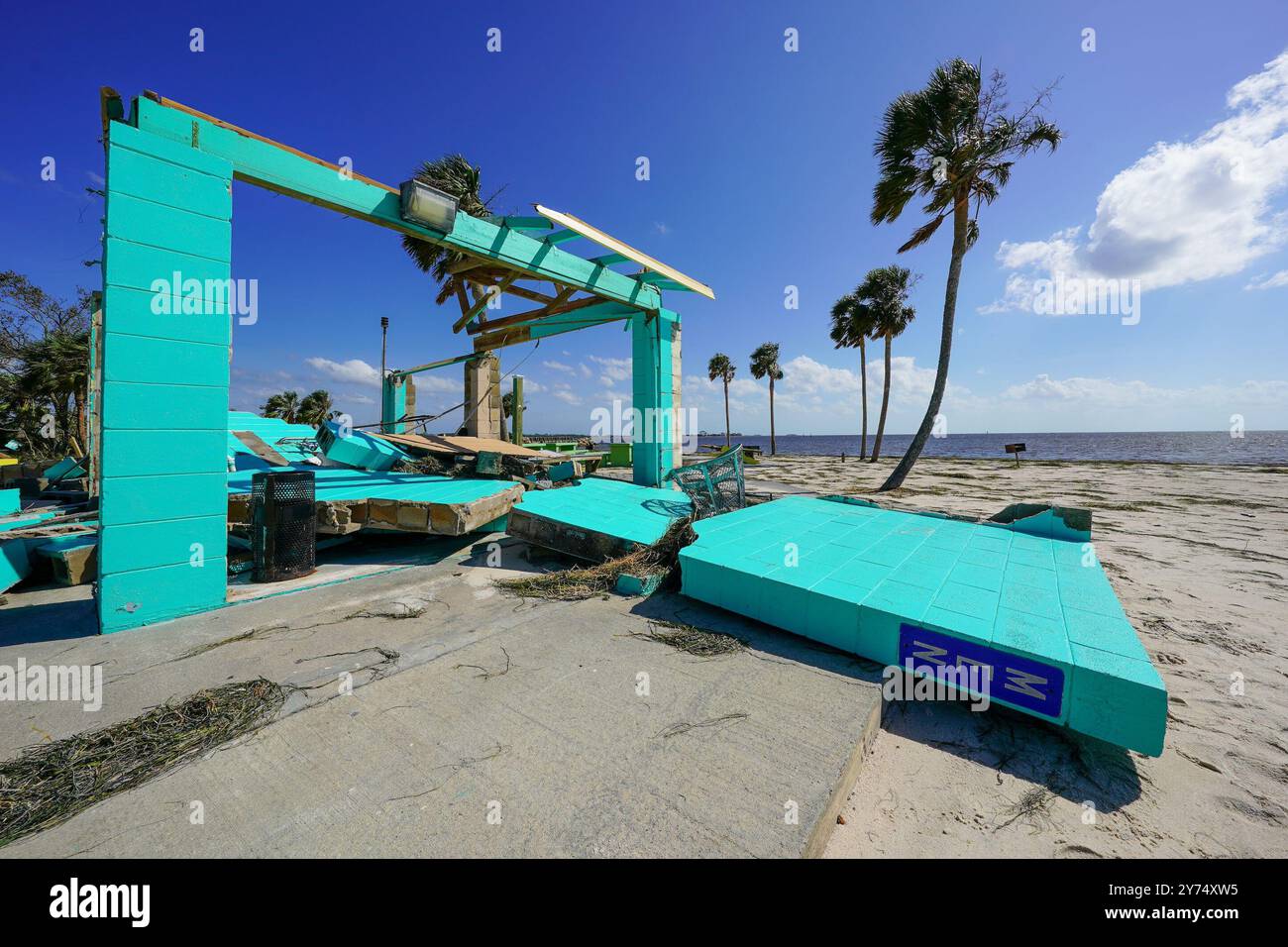 Damage from Hurricane Helene is seen on September 27, 2024 in Keaton ...