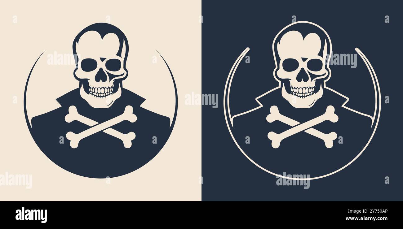 Hand drawn skull and crossbones tattoo vector illustration Stock Vector ...