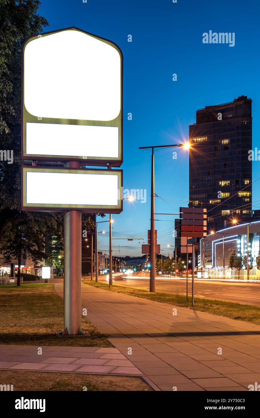 Blank White Hotel Advertising Pole Billboard Mockup. Street Poster Sign ...