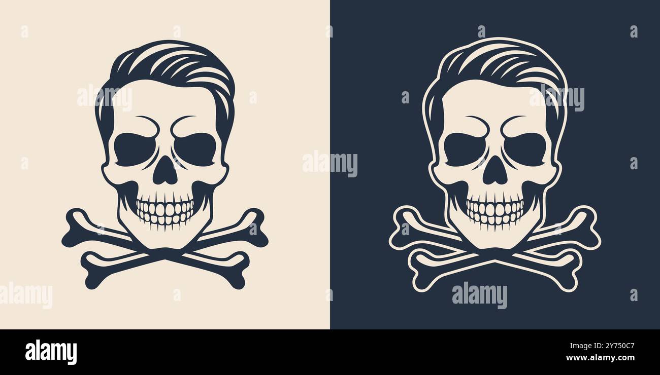 Skull and crossbones silhouette tattoo illustration Stock Vector Image ...