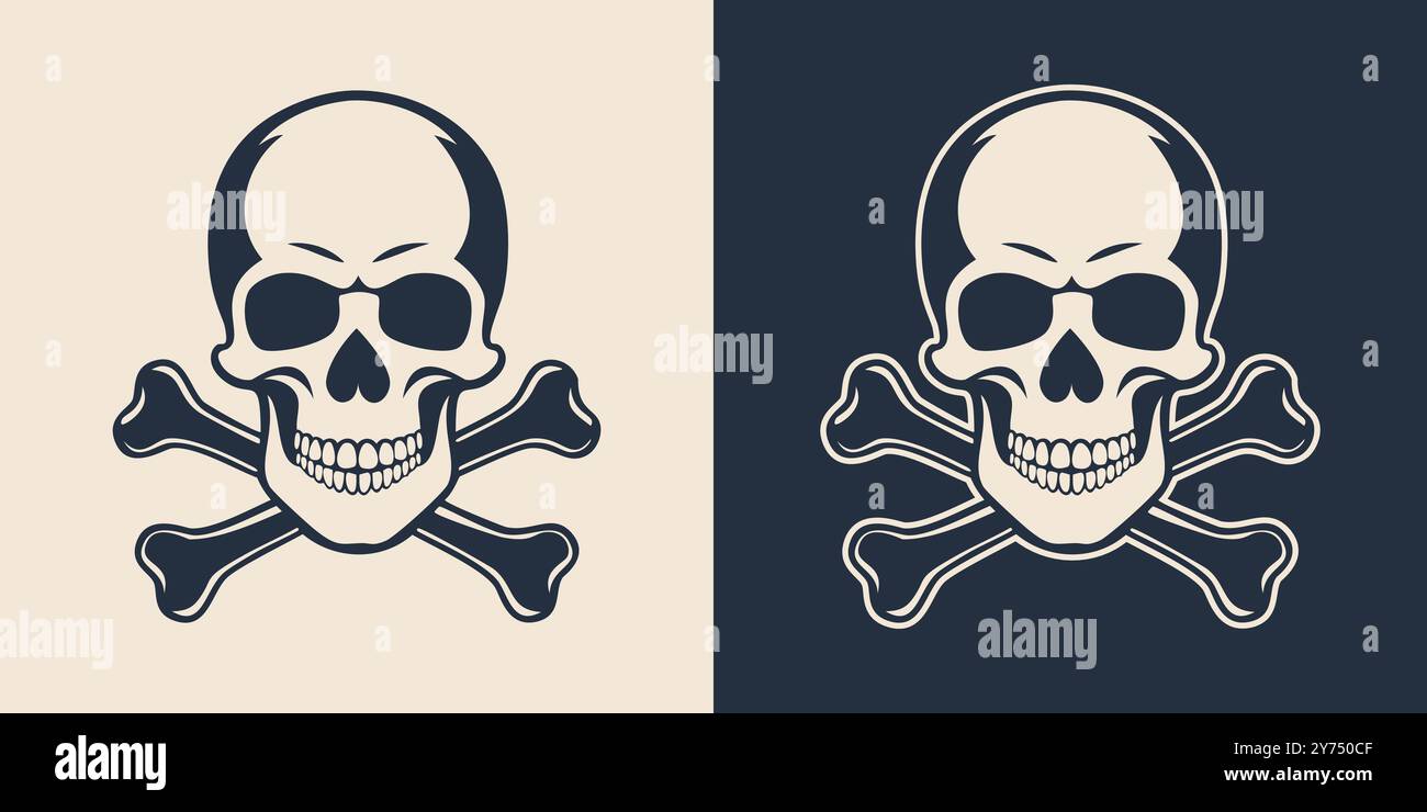 Vector illustration of skull and crossbones tattoo Stock Vector Image ...