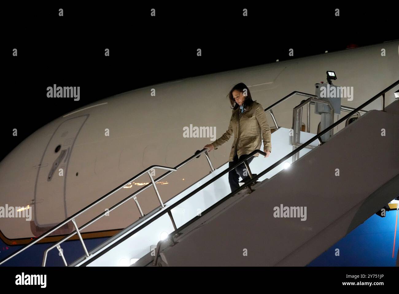 Democratic presidential nominee Vice President Kamala Harris arrives in ...