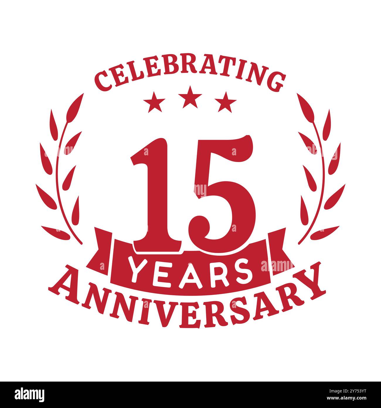 15th anniversary celebration design template. 15 years vector and ...