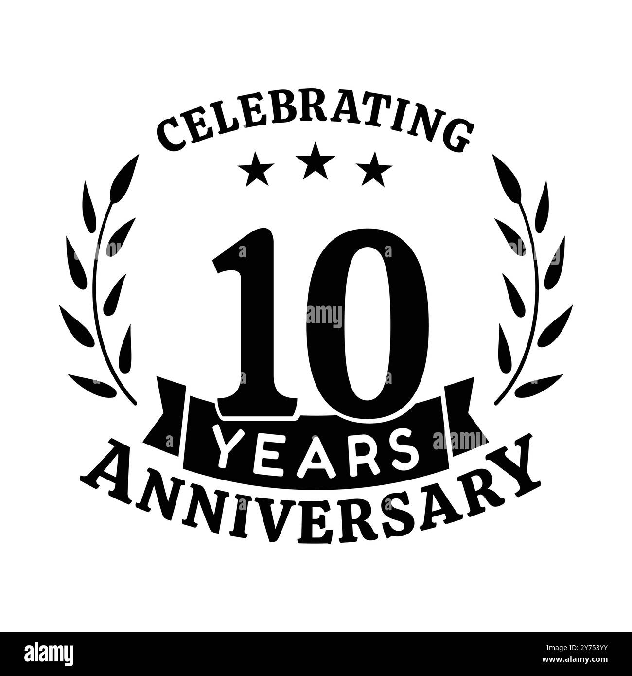 10th anniversary celebration design template. 10 years vector and ...