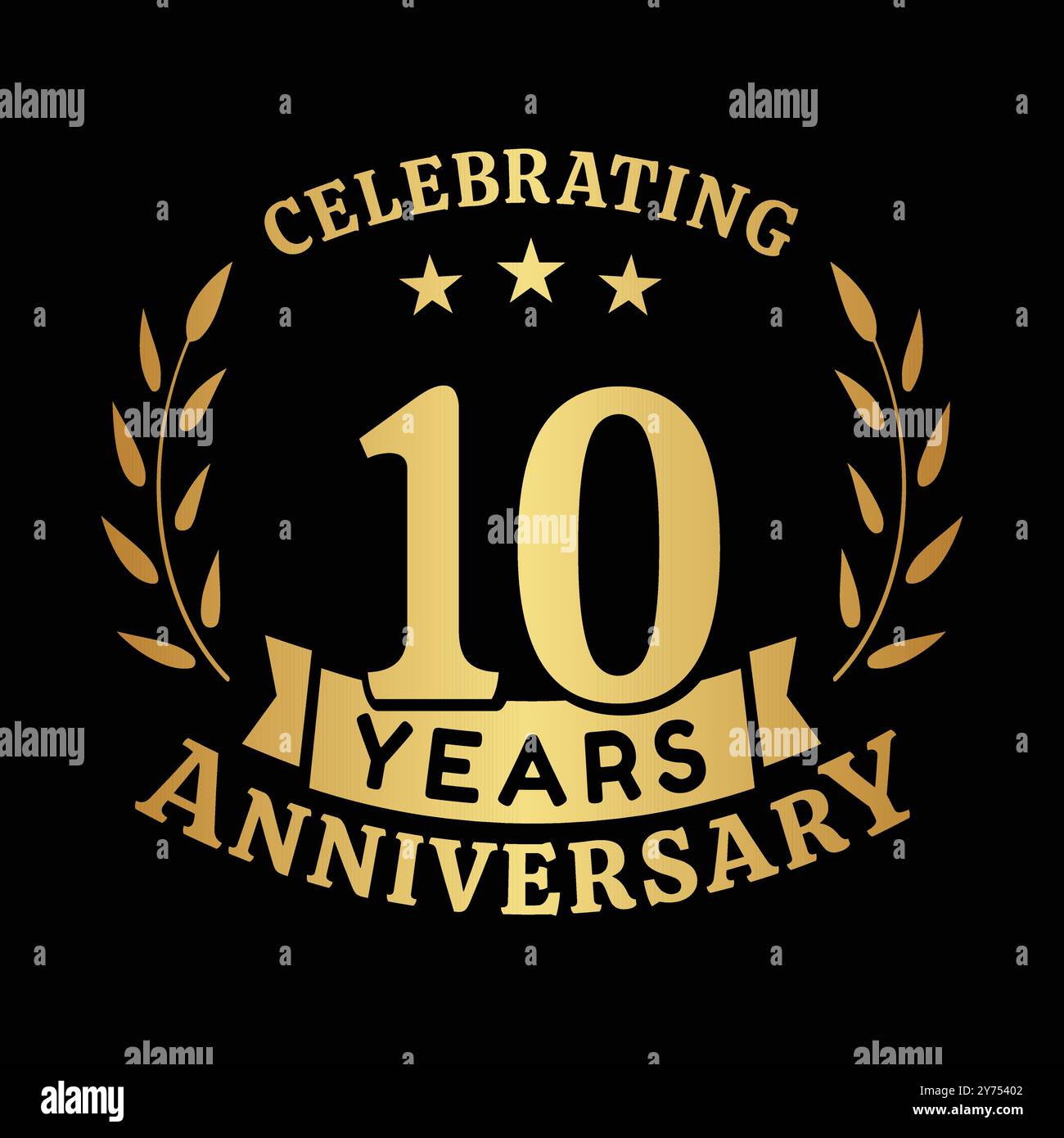 10th anniversary celebration design template. 10 years vector and ...