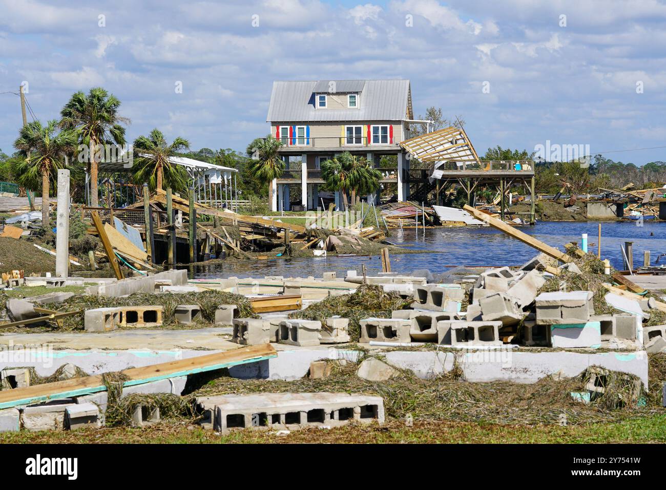 Damage from Hurricane Helene is seen on September 27, 2024 in Keaton ...