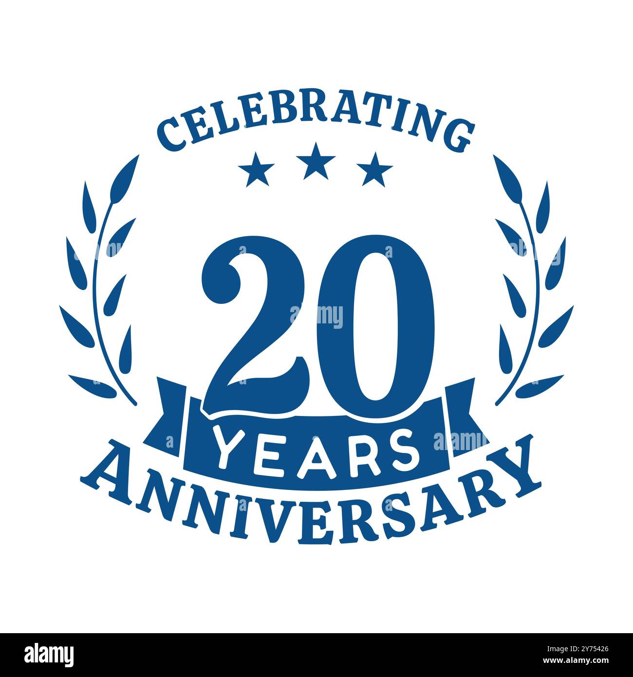 20th anniversary celebration design template. 20 years vector and ...