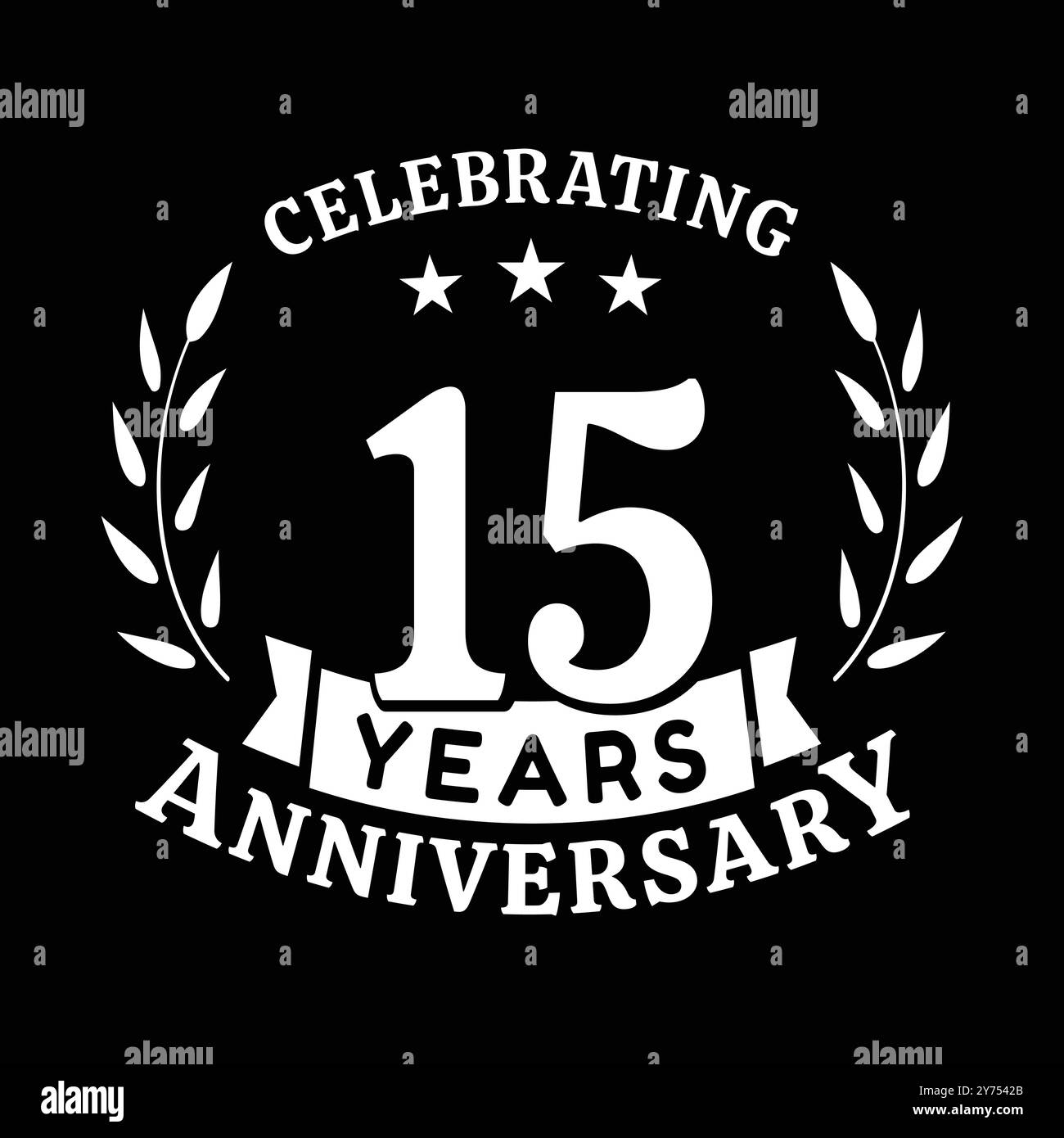 15th anniversary celebration design template. 15 years vector and ...