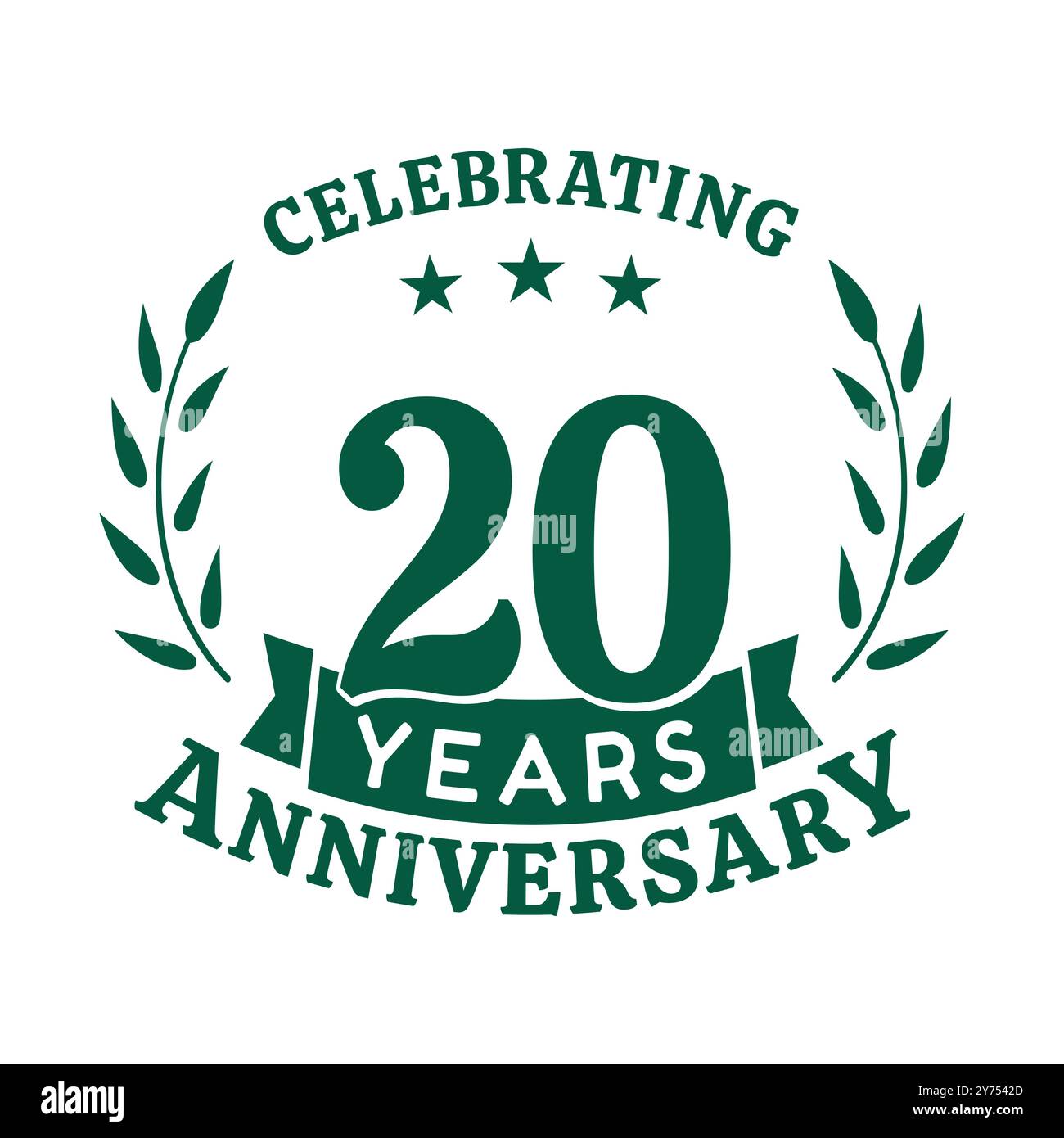 20th anniversary celebration design template. 20 years vector and ...