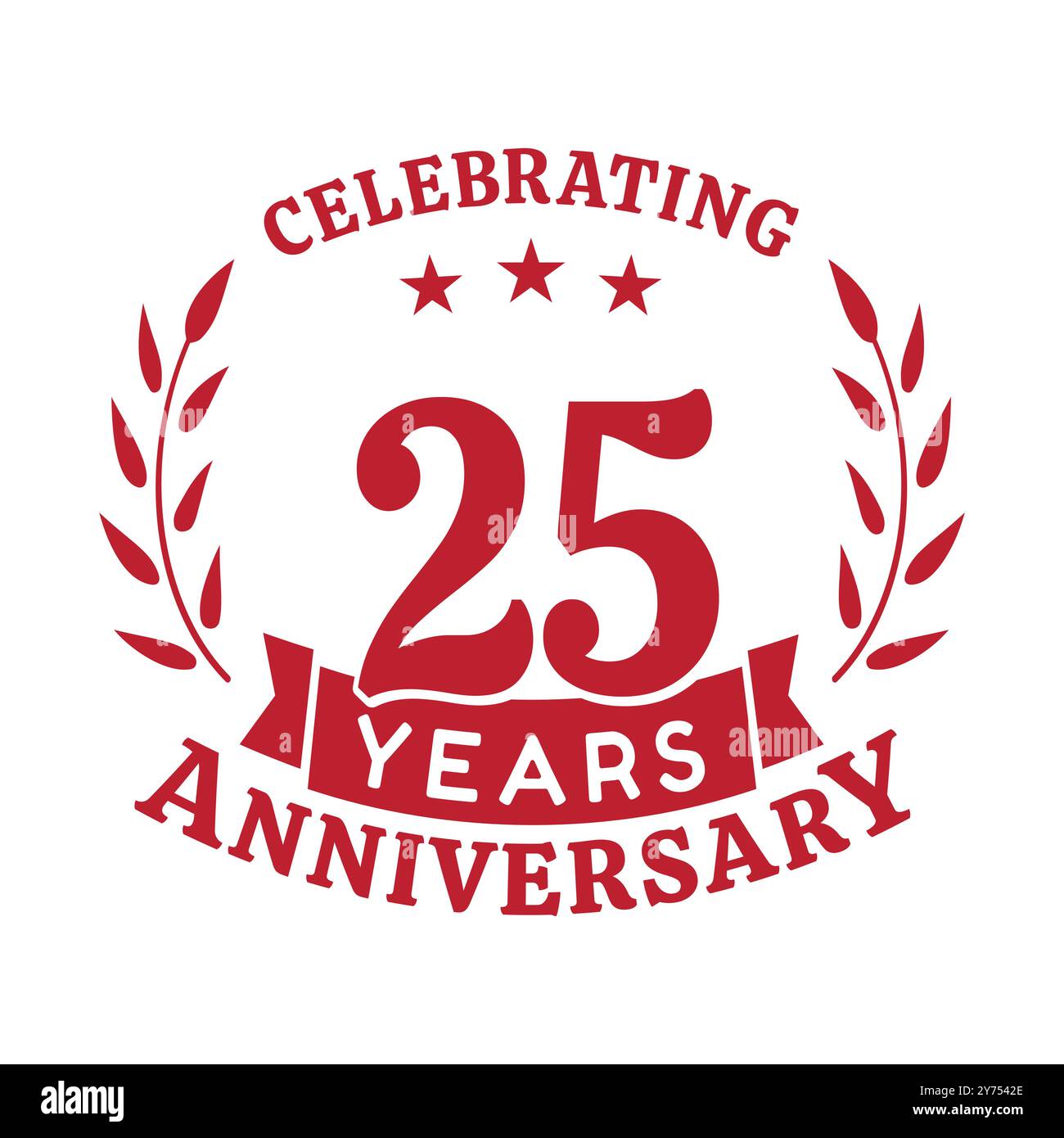 25th anniversary celebration design template. 25 years vector and ...