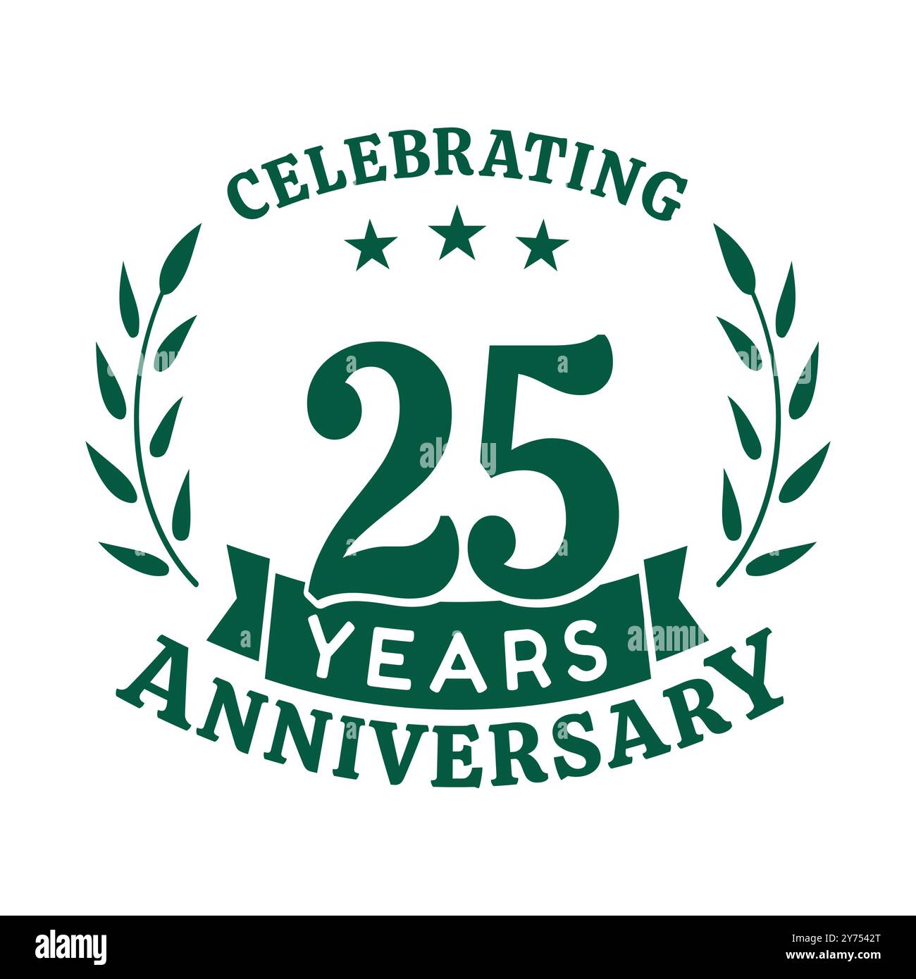 25th anniversary celebration design template. 25 years vector and ...