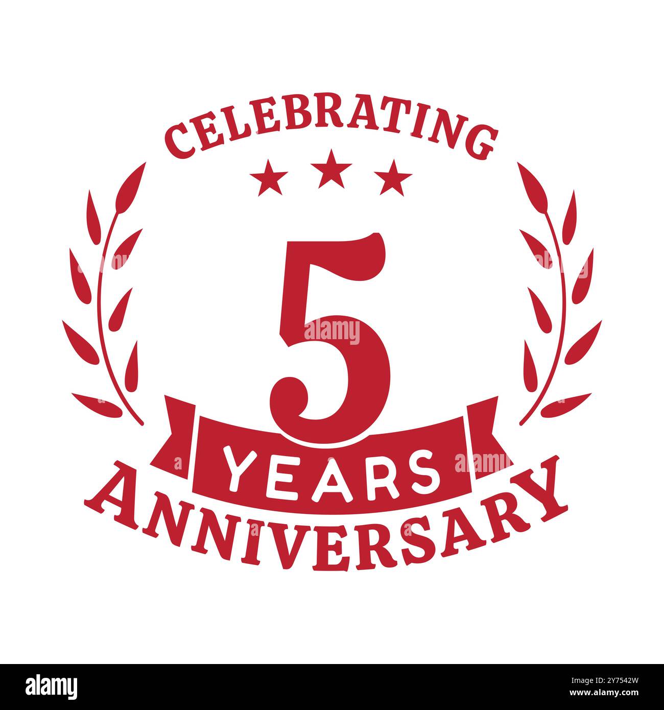 5th anniversary celebration design template. 5 years vector and ...