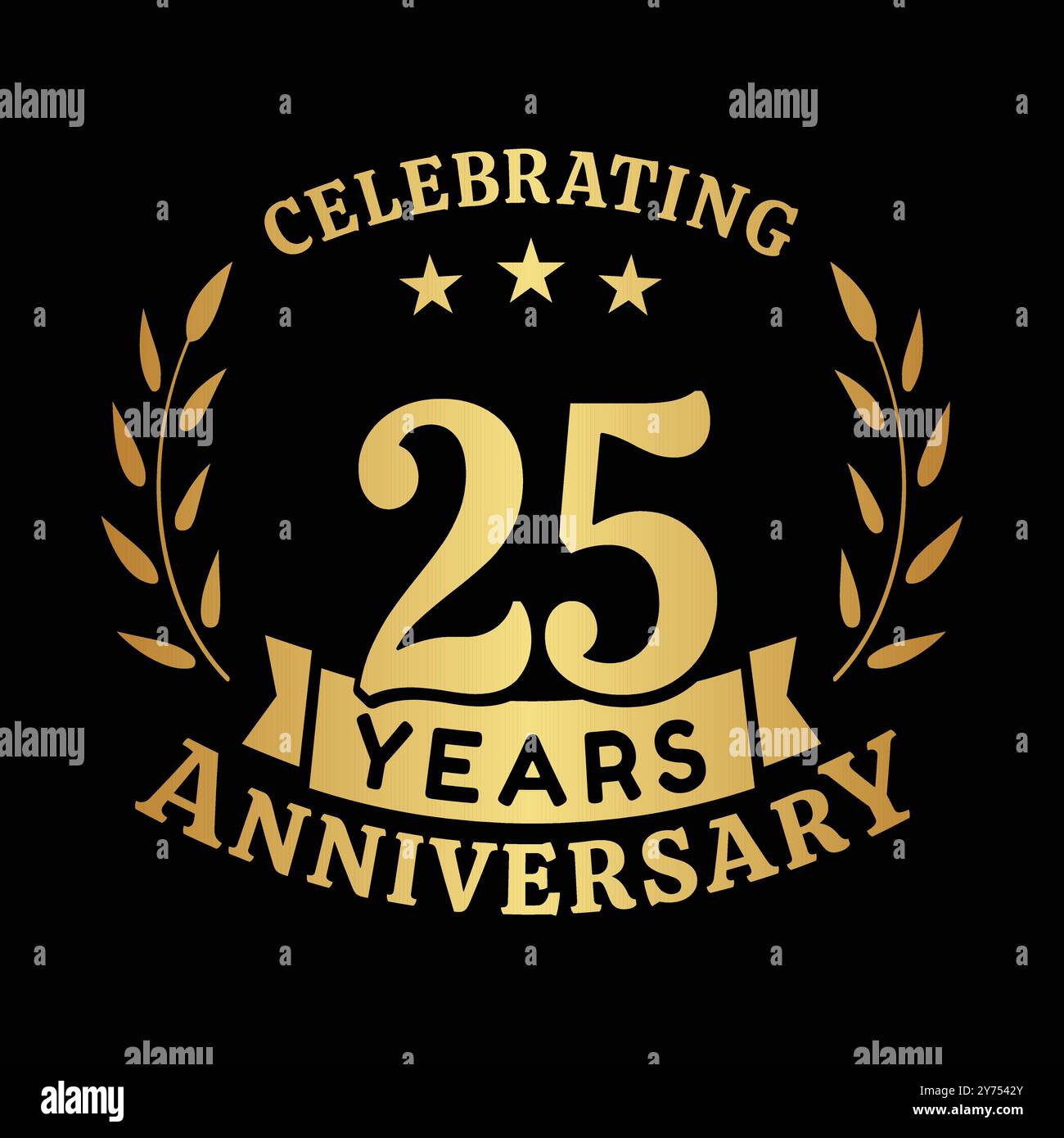 25th anniversary celebration design template. 25 years vector and ...