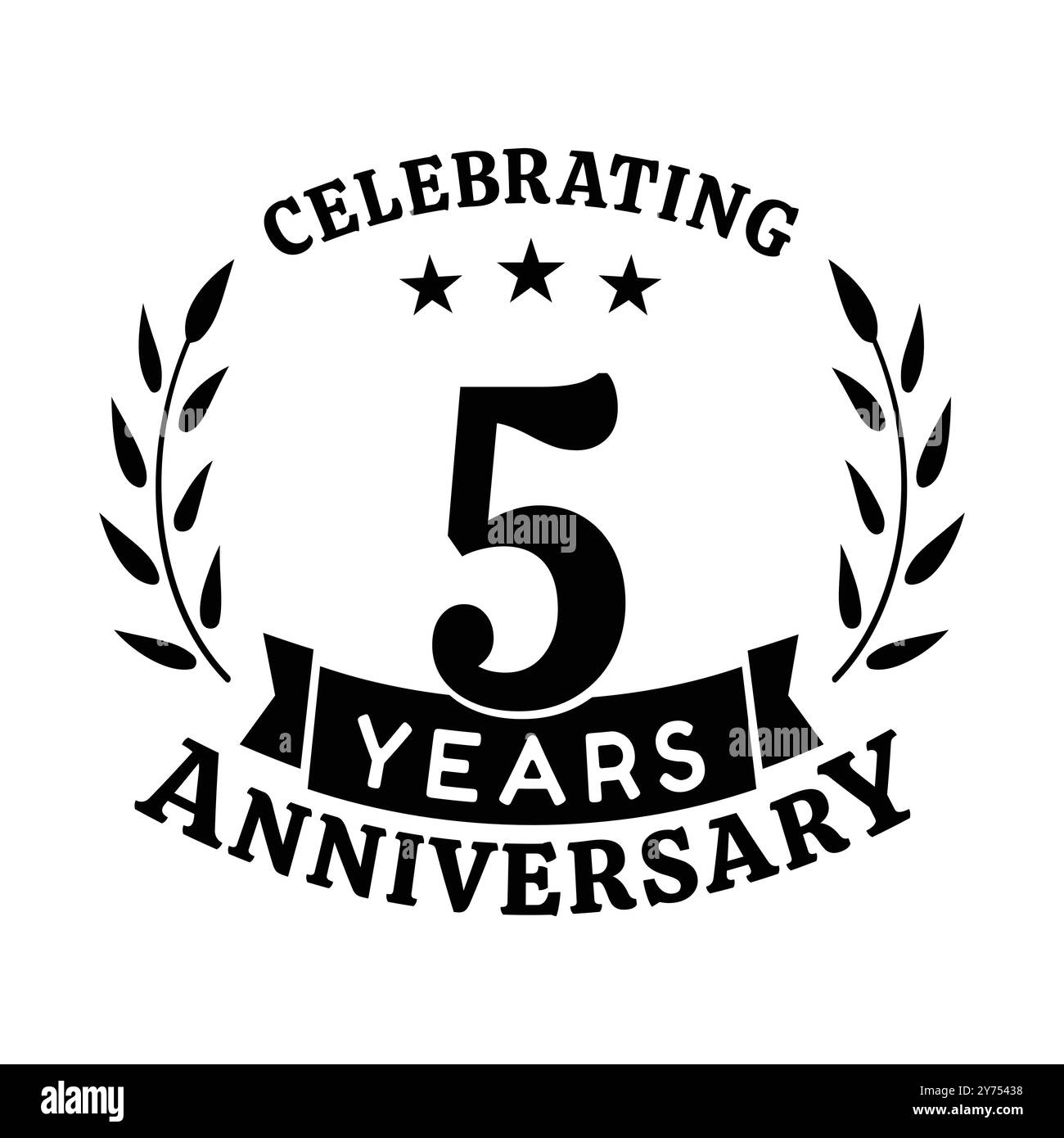 5th anniversary celebration design template. 5 years vector and ...